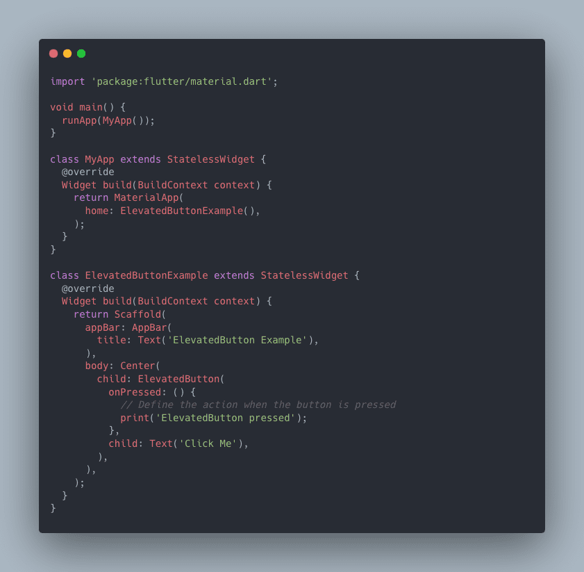 ویجت ElevatedButton در فلاتر | programmingshow | پروگرمینگ شو